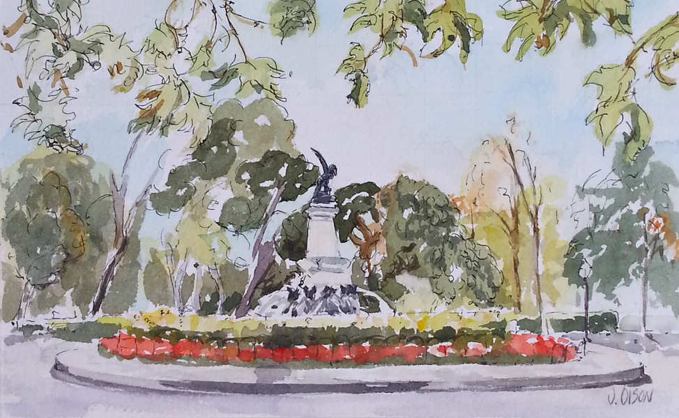 Fuente de Angel Caìdo September 2019 – Victoria Olson Art – Watercolor ...