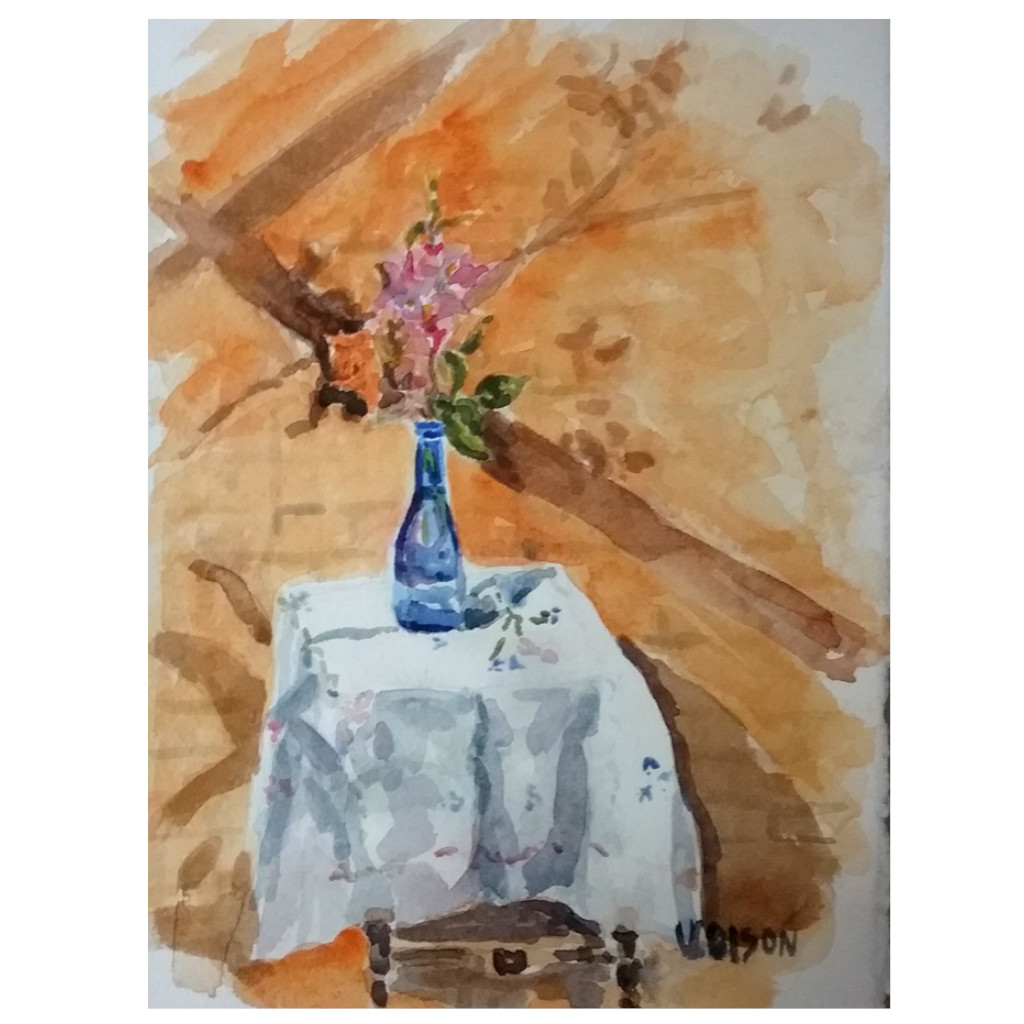 Roses in Blue Bottle 2019 – Victoria Olson Art – Watercolor, Egg ...