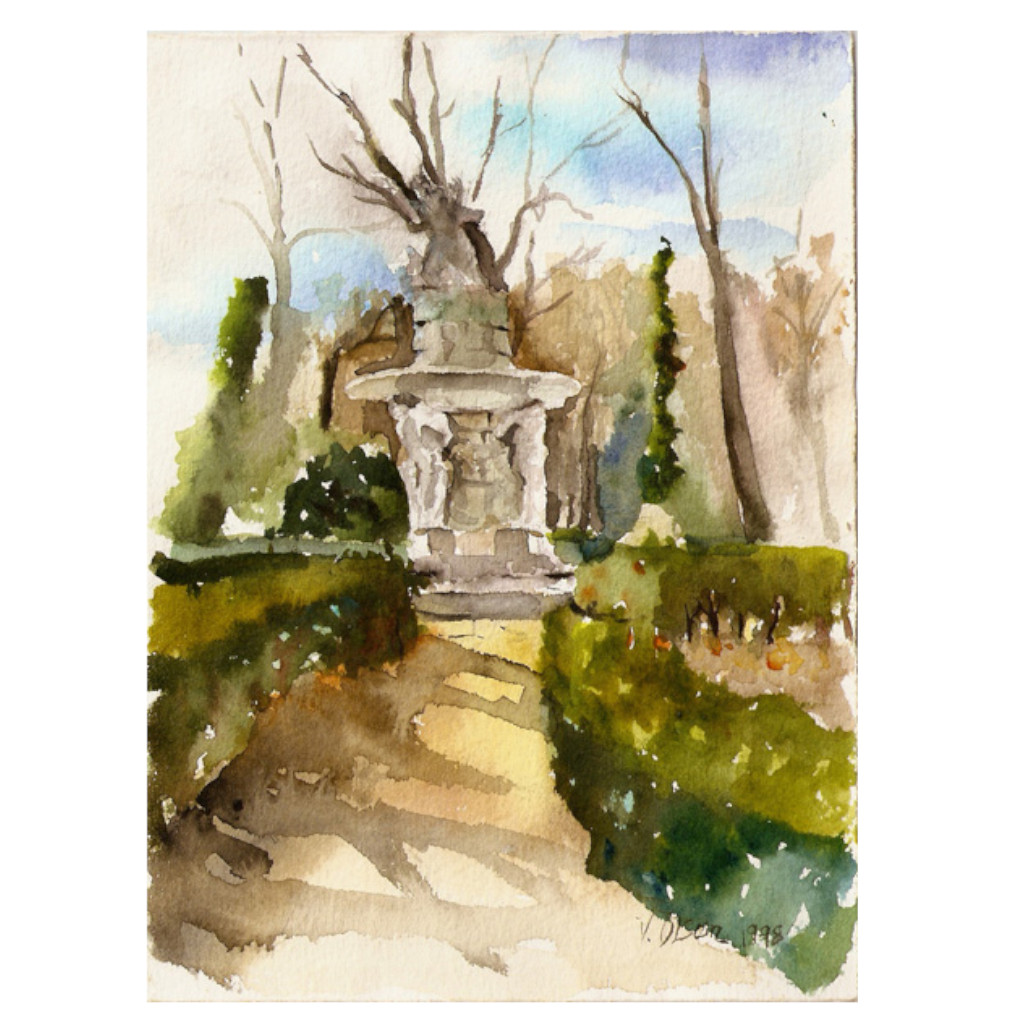 Parque del Principe 1998 – Victoria Olson Art – Watercolor, Egg Tempera ...