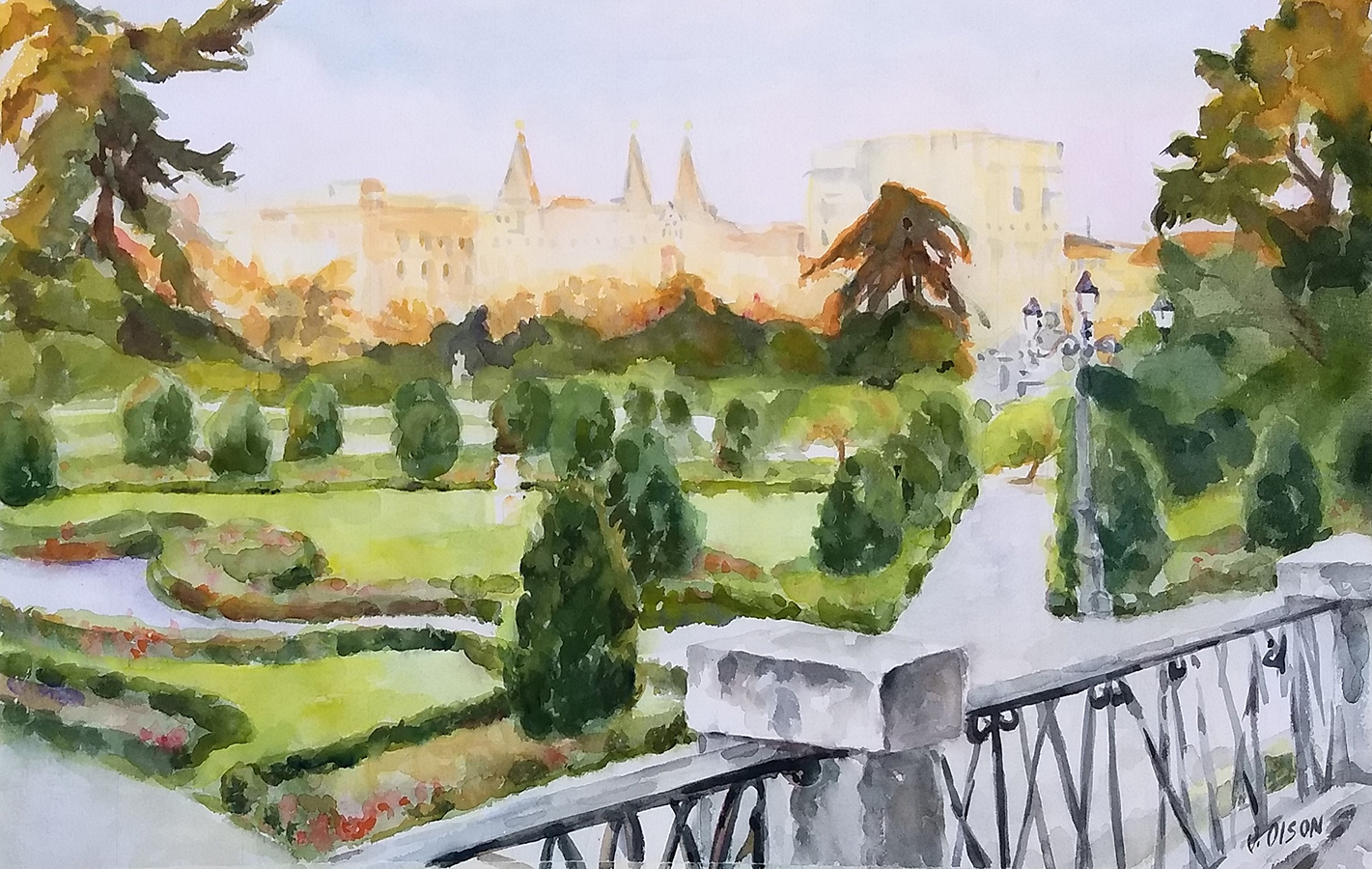 Plaza del Parterre 2020 – Victoria Olson Art – Watercolor, Egg Tempera ...