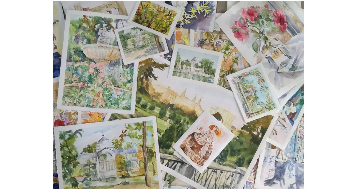 Plaza de los Pintores – Victoria Olson Art – Watercolor, Egg Tempera & Oil