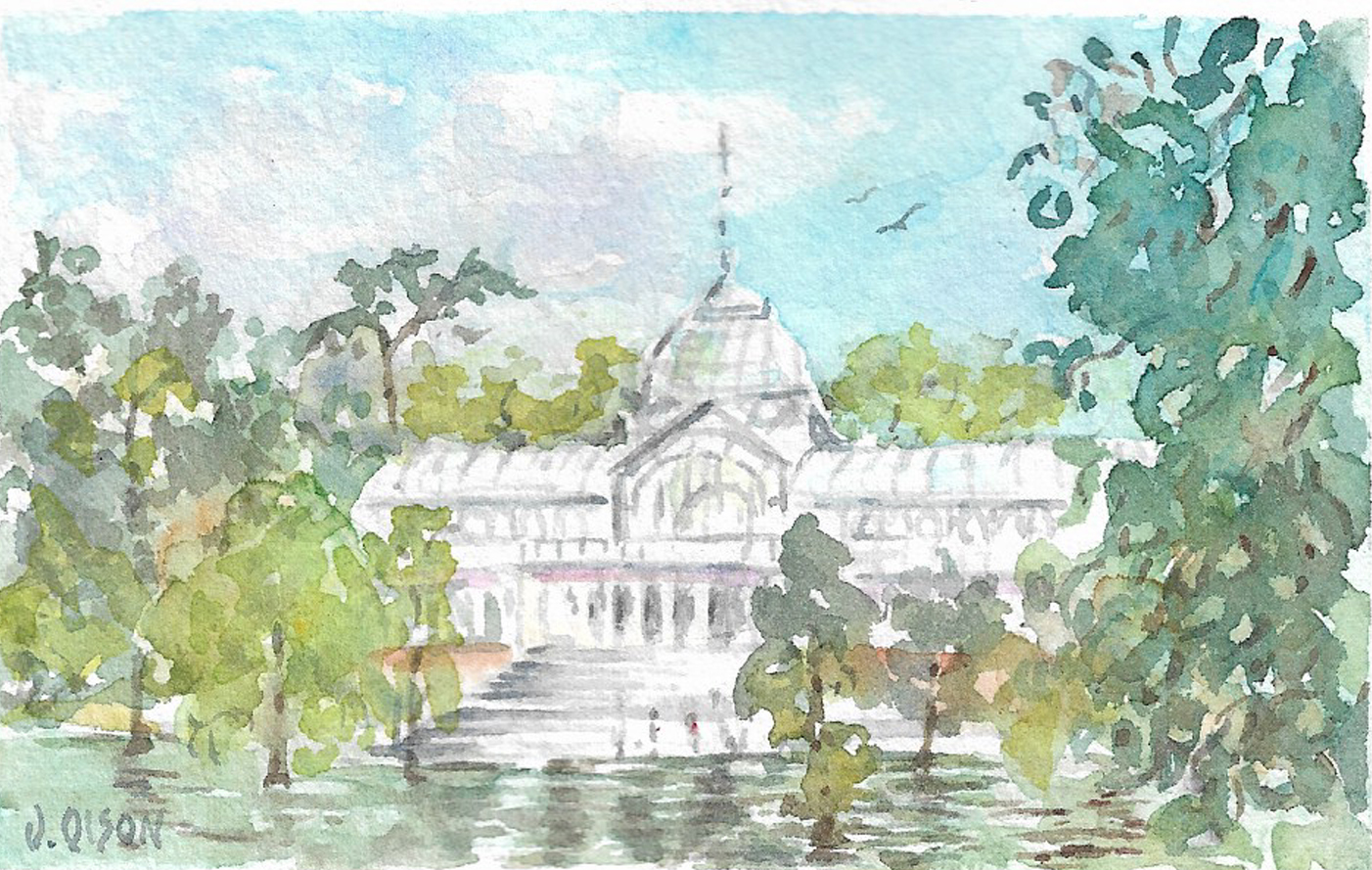 Palacio de Cristal October 27th 2025 Tiny Watercolor – Victoria Olson ...