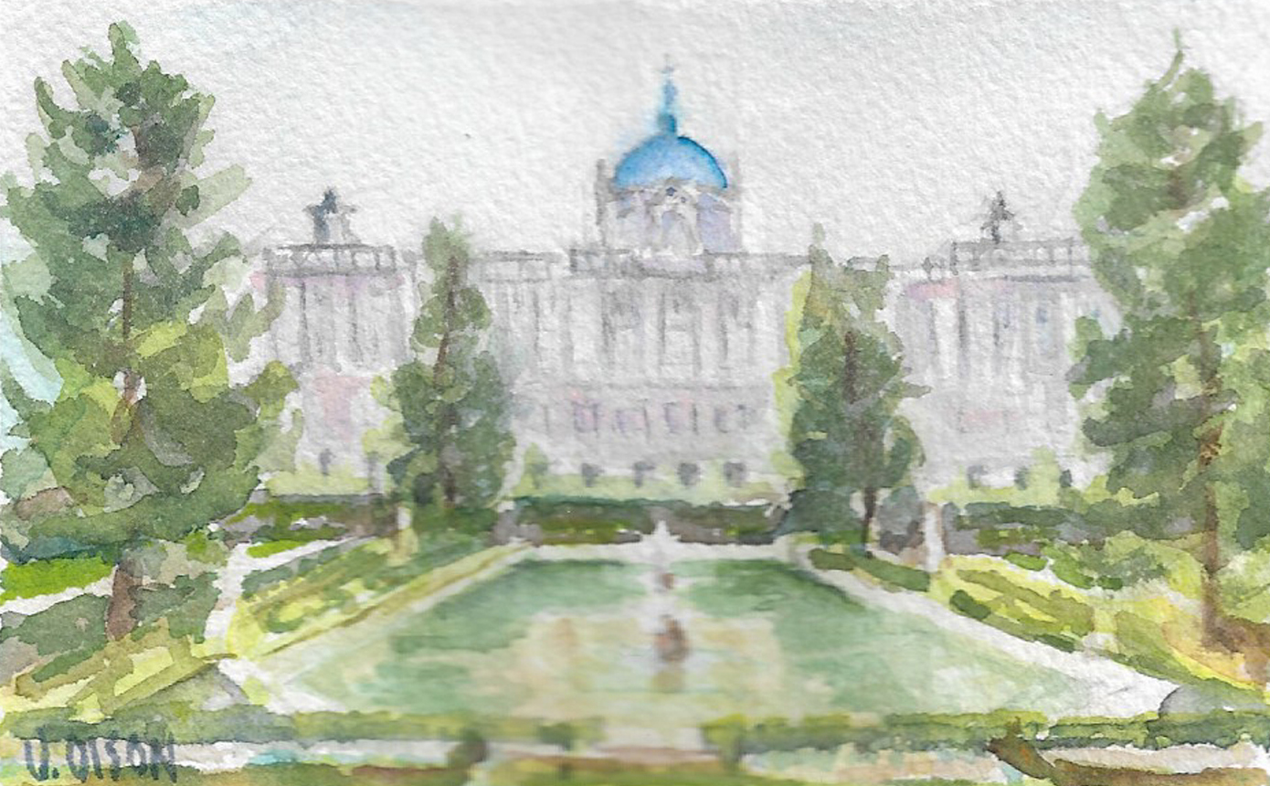 Jardines Sabatini July 19th 2025 Tiny Watercolor – Victoria Olson Art ...